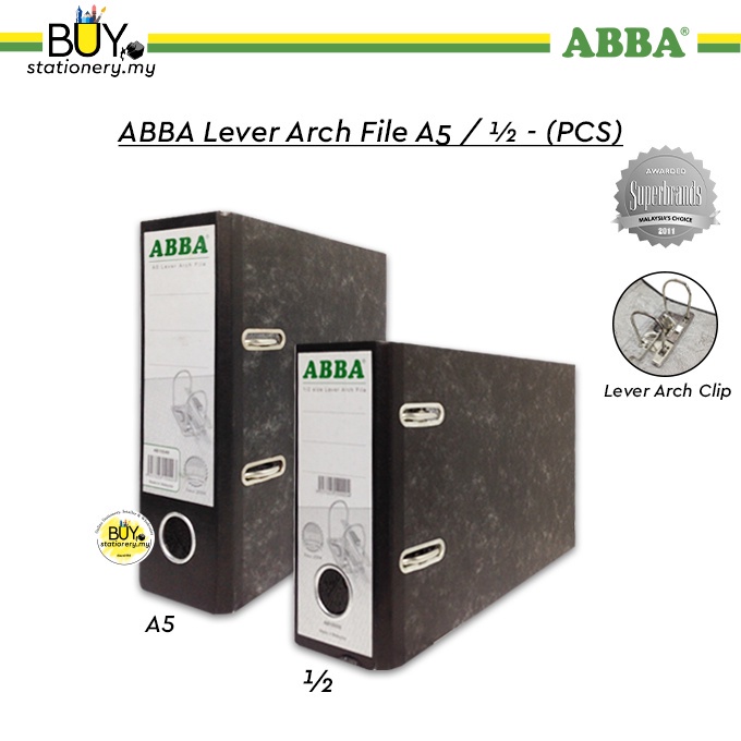 ABBA Lever Arch File A5 / ½ - (PCS) | Shopee Philippines