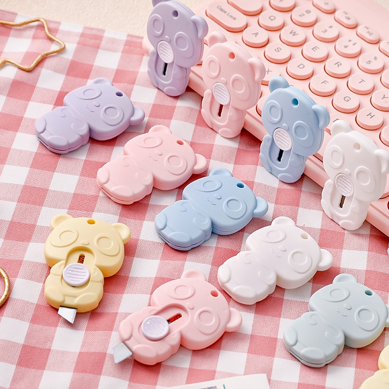 Mini Cute Bear Utility Knife Macaron Portable Knife Express Box Cutter ...