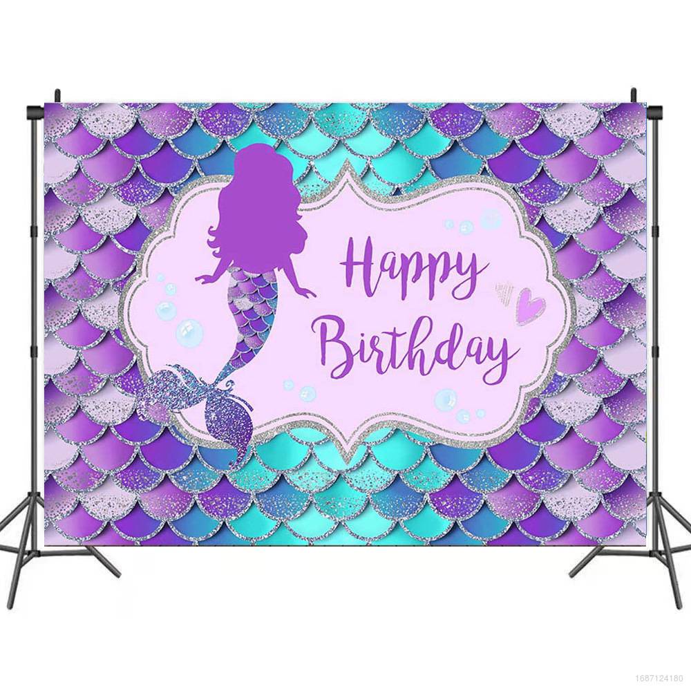 NS2 Disney Mermaid Ariel Theme Cartoon Photography Background Cloth ...