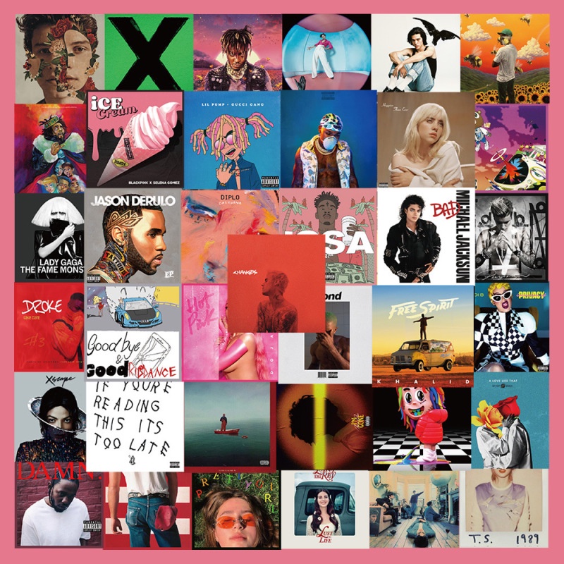 Album Cover Poster Stickers, Rock Rapper Posters, 55pcs Waterproof ...