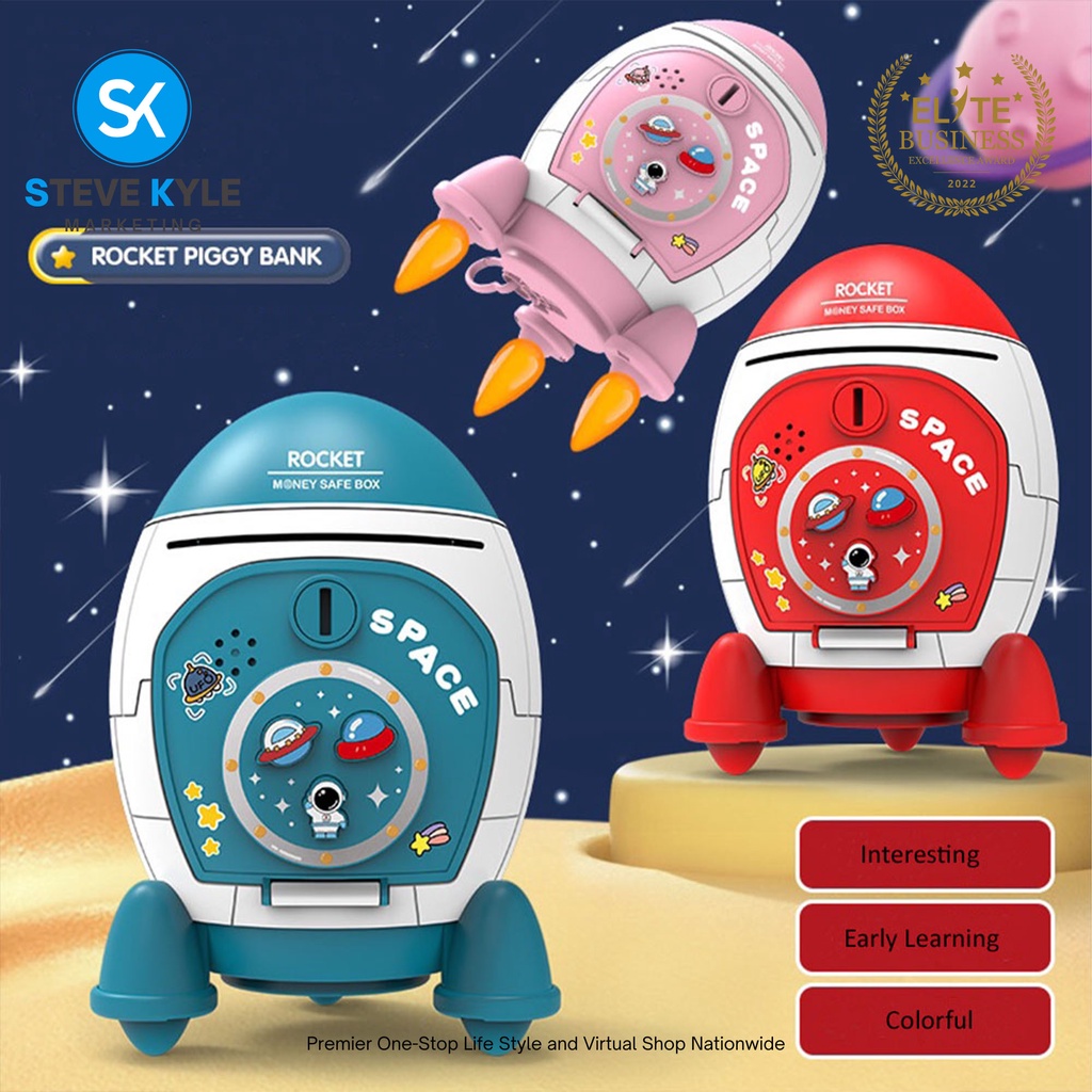 Rocket Money Box Coin With Big Space Cartoon Ornaments | Shopee Philippines