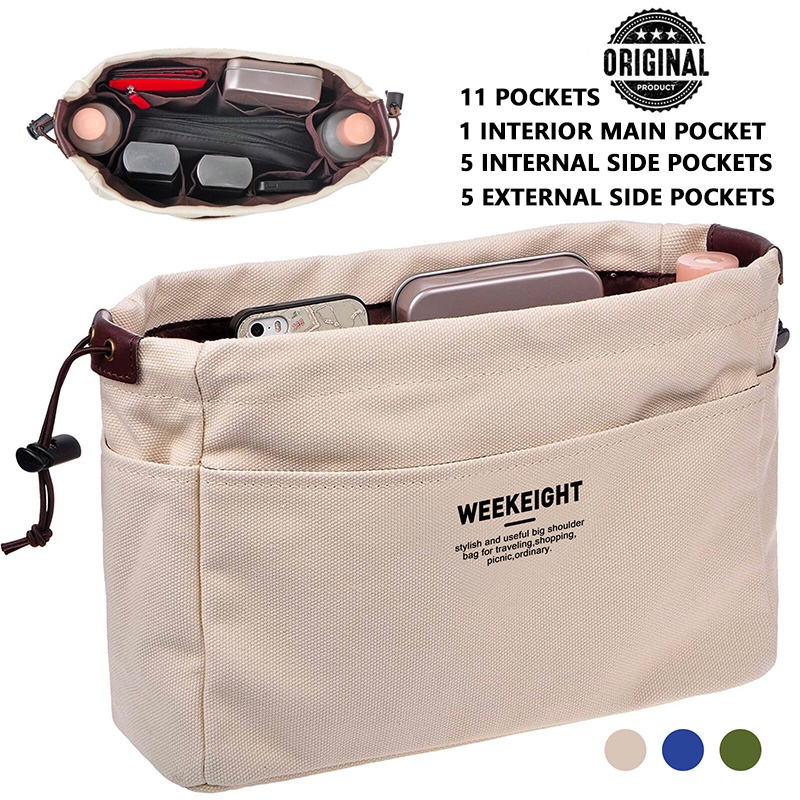 EverToner Canvas Handbag Organizer Insert Bag in Bag | Shopee Philippines