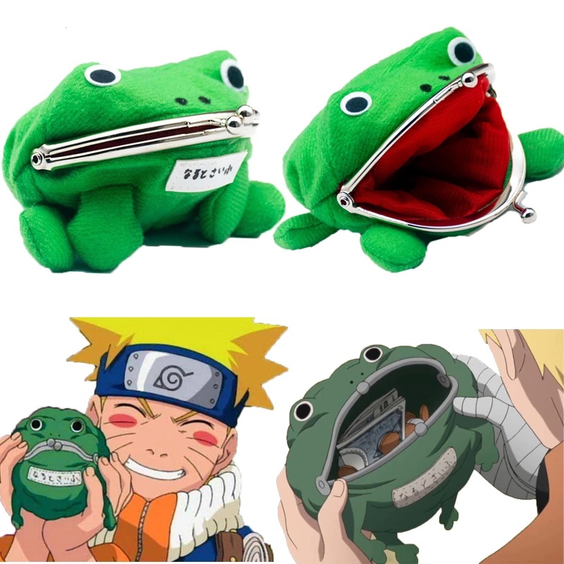 Anime Naruto Frog Wallet Coin Purse Key Chain Cute Plush Novelty ...