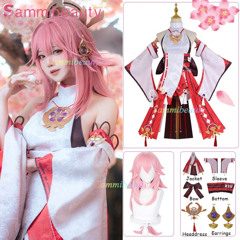 Mangu Genshin Game Impact Yae Miko Guuji Yae Cosplay Costume Genshin ...