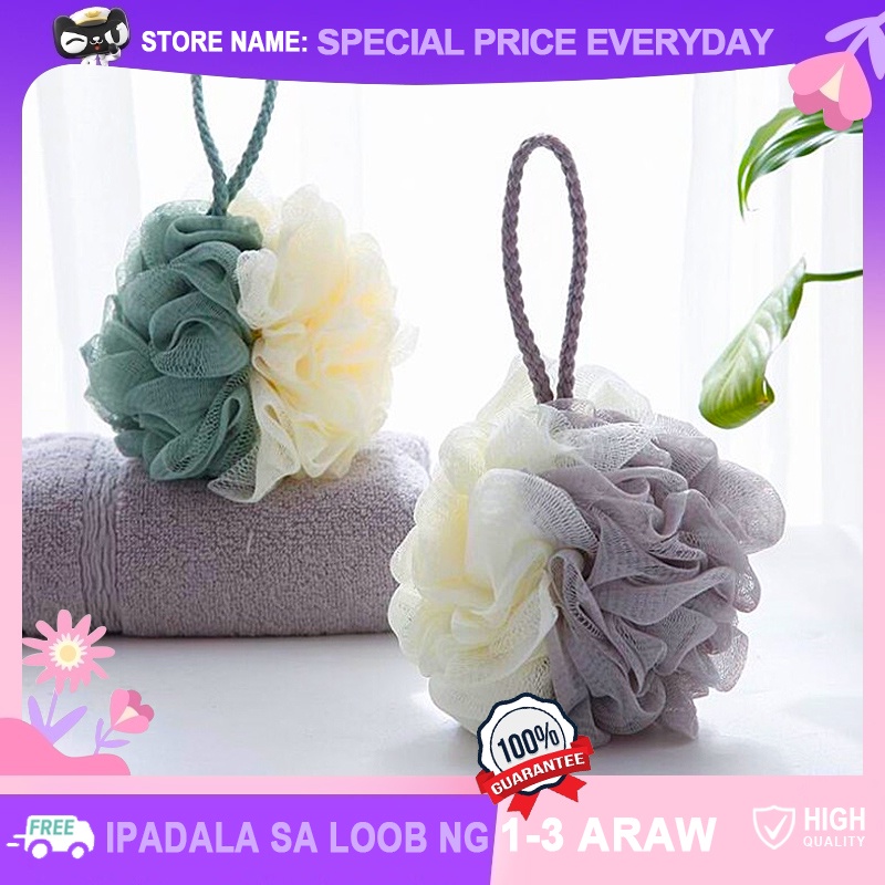 Creative Color Block Bath Balls Korean Original Shower Scrubbers Flower ...