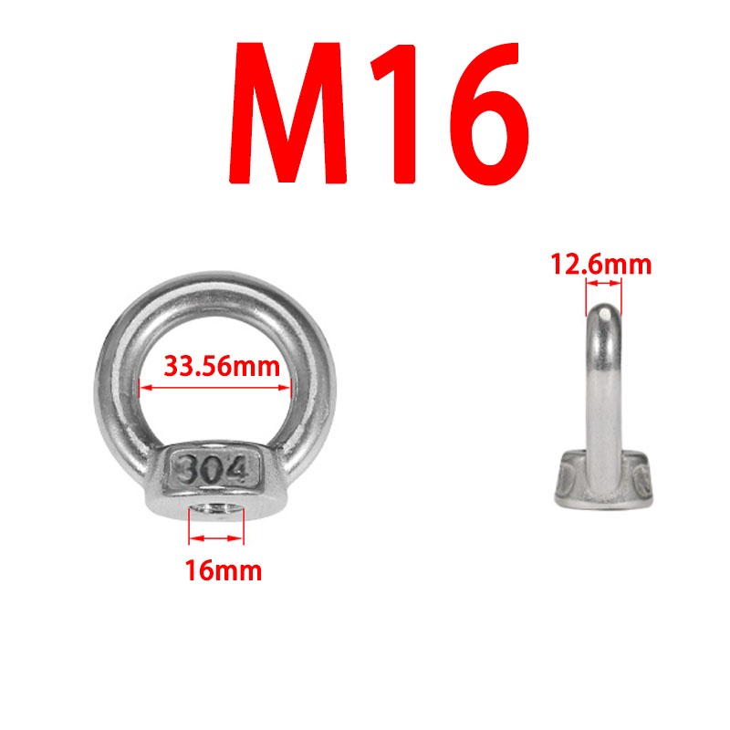 Eye Nut 304 Stainless Steel Marine Lifting Eyenut Ring Nut Loop Hole for Cable Rope Lifting M3 ...
