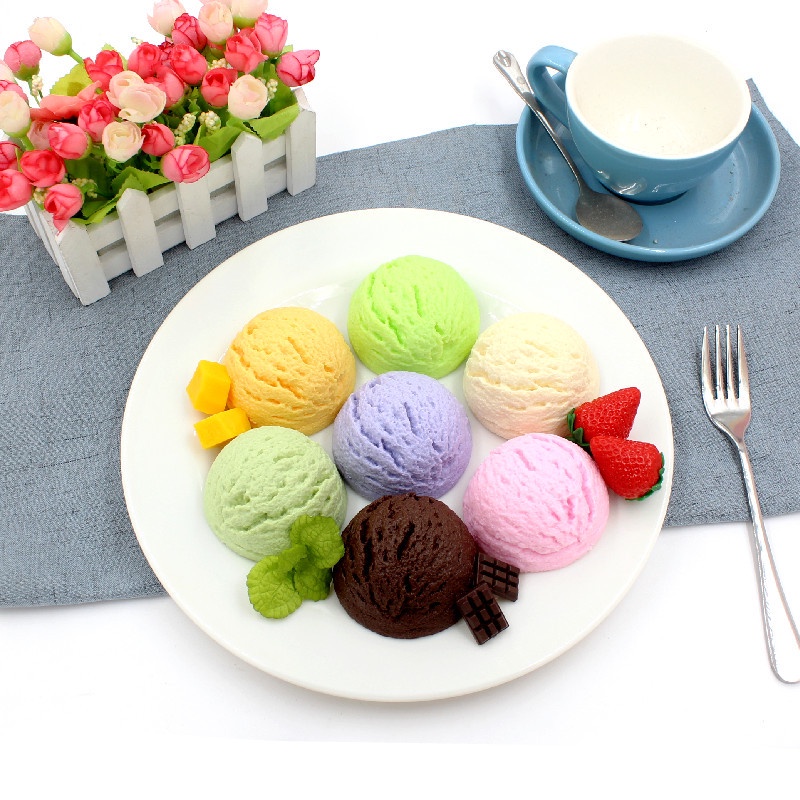 Artificial Ice Cream Scoops Realistic Simulation Imitation Fake Food ...
