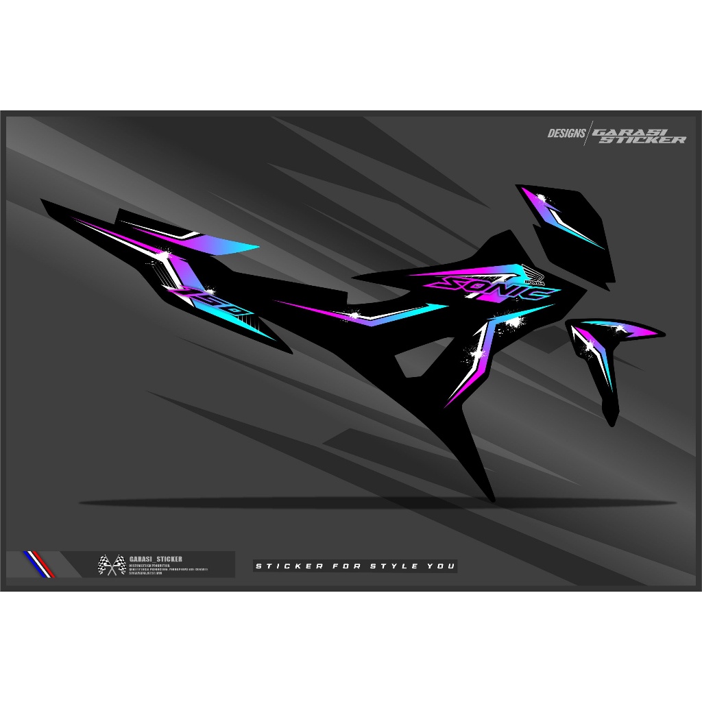 Striping Sticker Motorcycle Sticker Honda Sonic 150R Simple RacingThai ...