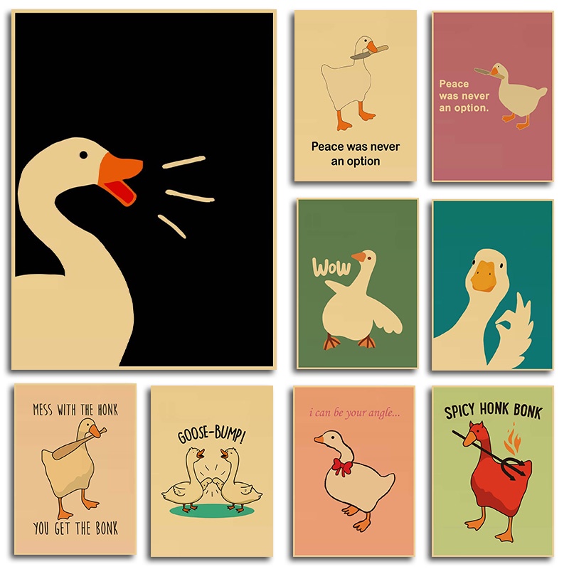 Creative Healing Cute Little Fresh Game Untitled Goose Game Retro Kraft ...