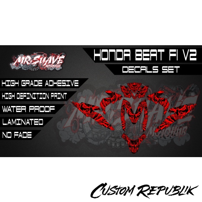 Honda Beat V2 FI Decals Set (Joker) | Shopee Philippines