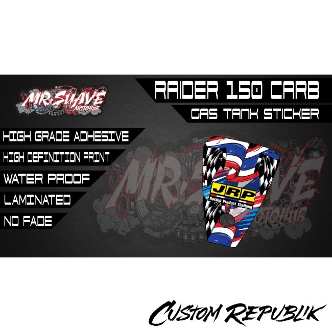 Raider 150 Carb Gas Tank Sticker (JRP) | Shopee Philippines