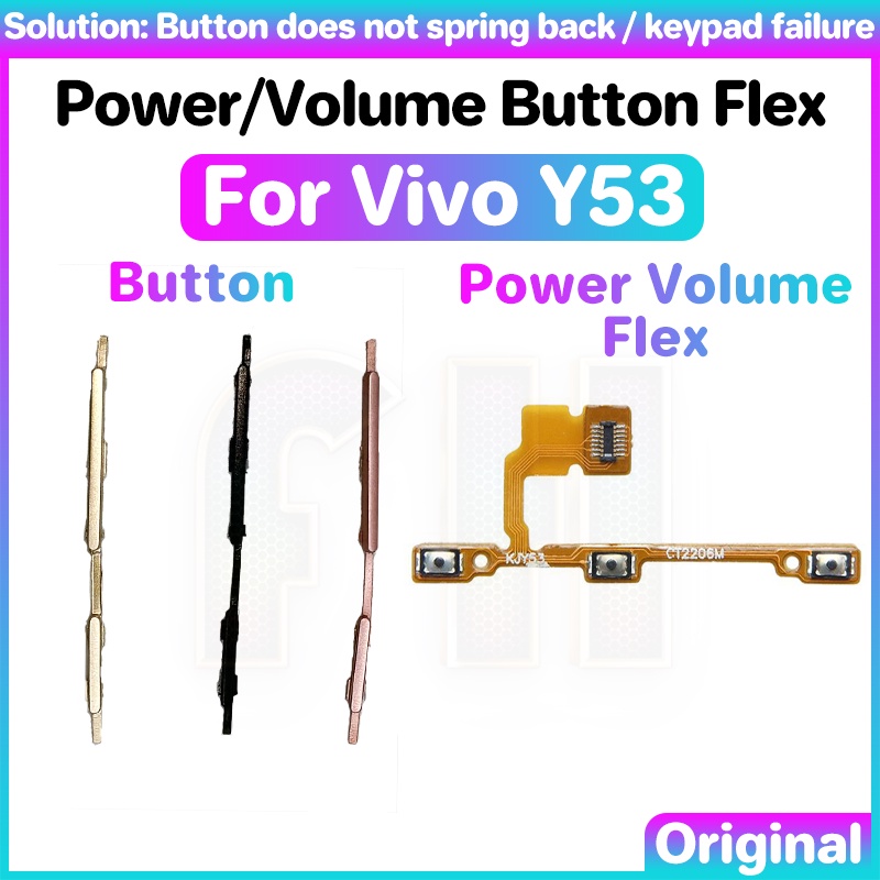 For Vivo Y53 Power volume button flex Side key Switch ON OFF Key Mute ...