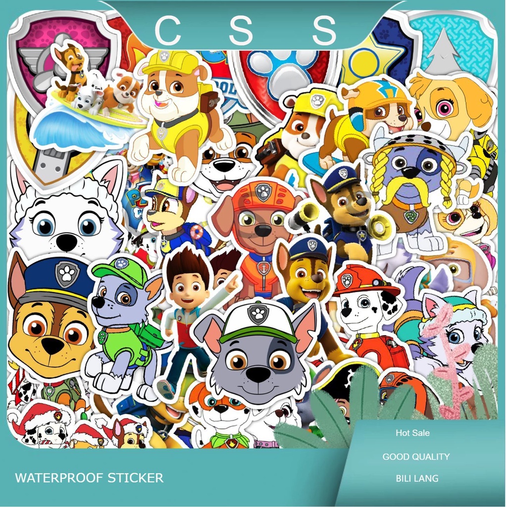 CSS 50Pcs/Set PAW Patrol Waterproof Graffiti Sticker Cartoon Children ...