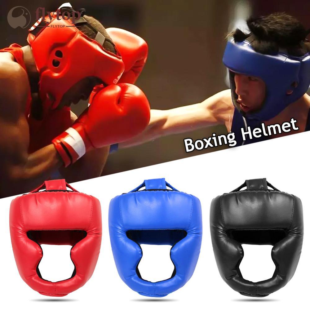 FLYTOP Full-covered Pu Boxing Helmet Kids Adults Muay Thai Training ...