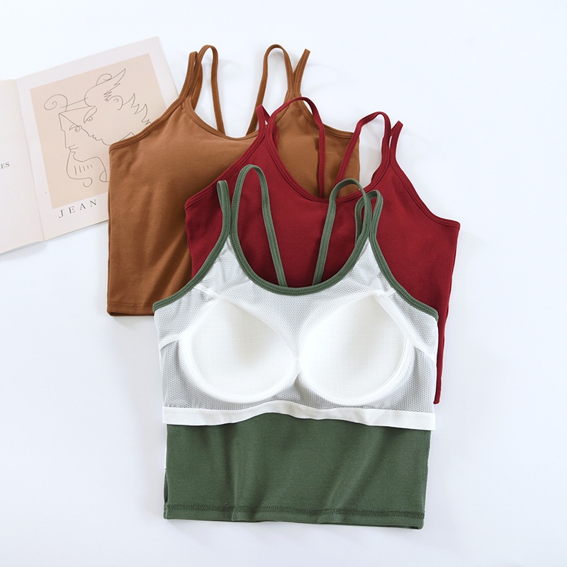 Women's Camisole Bra with Chest Pad One-Piece u-Shaped Beautiful Back ...