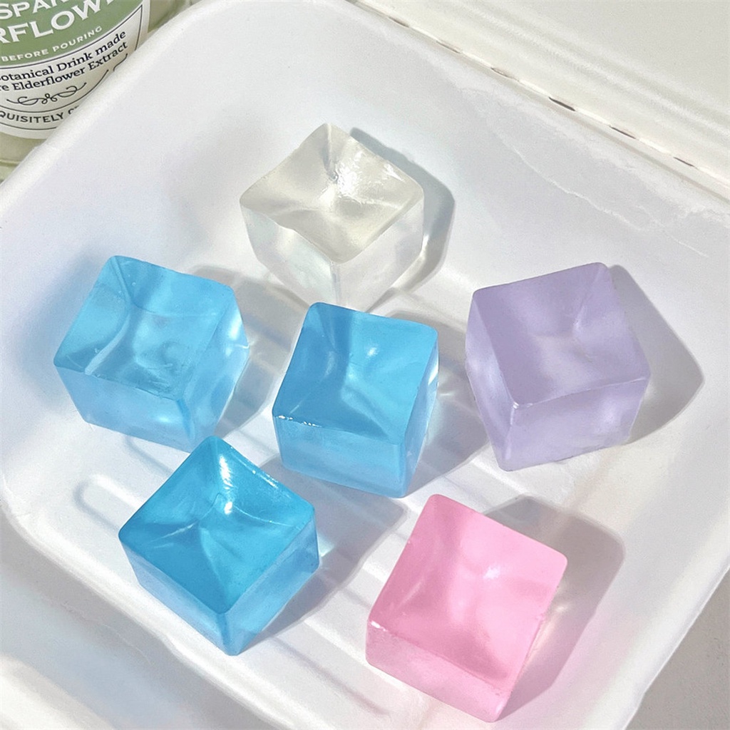 5Pcs Mini Toy Ice Cube Pressure Ball Transparent Cube Cartoon Cat Claw ...