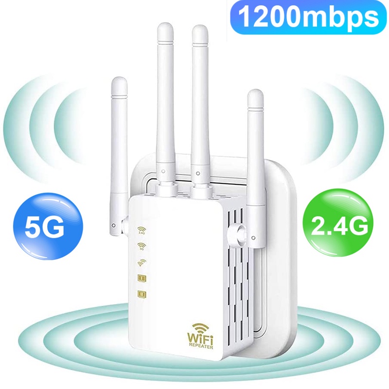 1200Mbps WiFi Repeater 5 Ghz WIFI Extender Wireless Wi-Fi Booster Repeater 1200Mbps Network ...