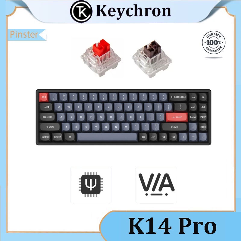 Keychron K14 Pro Bluetooth wireless mechanical keyboard computer office ...