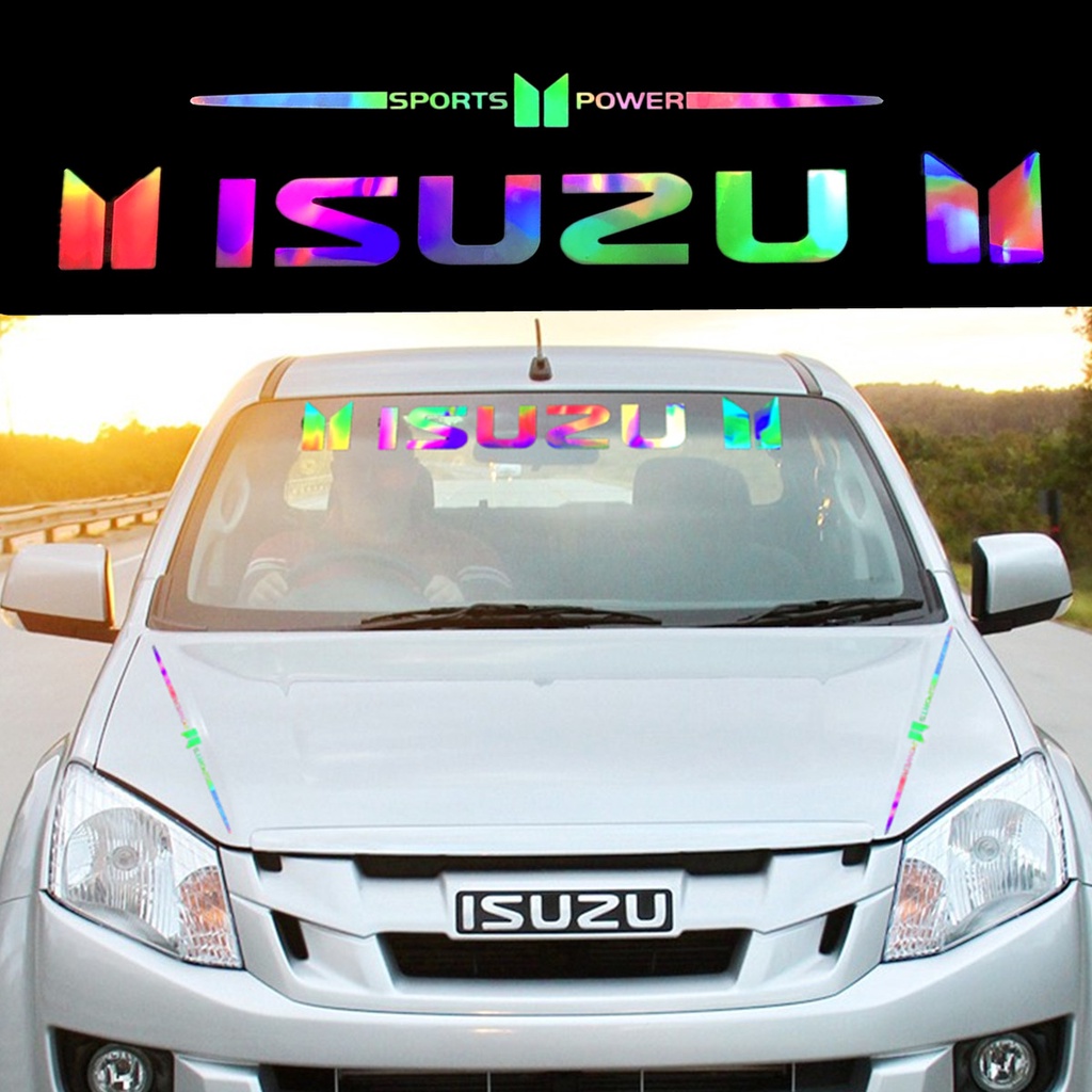 ISUZU Windshield Stickers Laser Waterproof Rainbow Front Rear ...