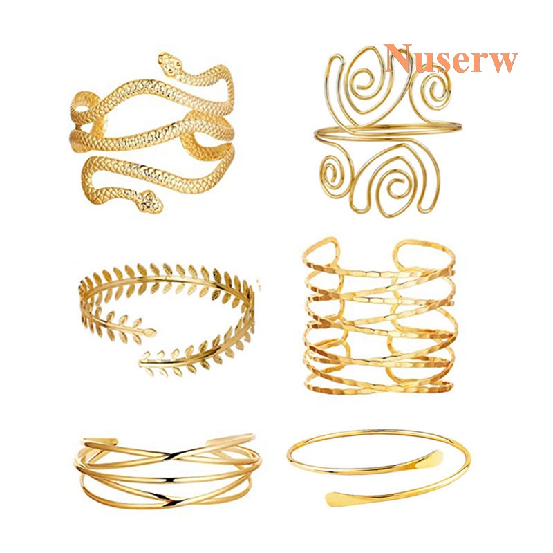 Nuserw Arm Cuff Upper Arm Band Cuff Bracelet Bangle for Women Silver ...