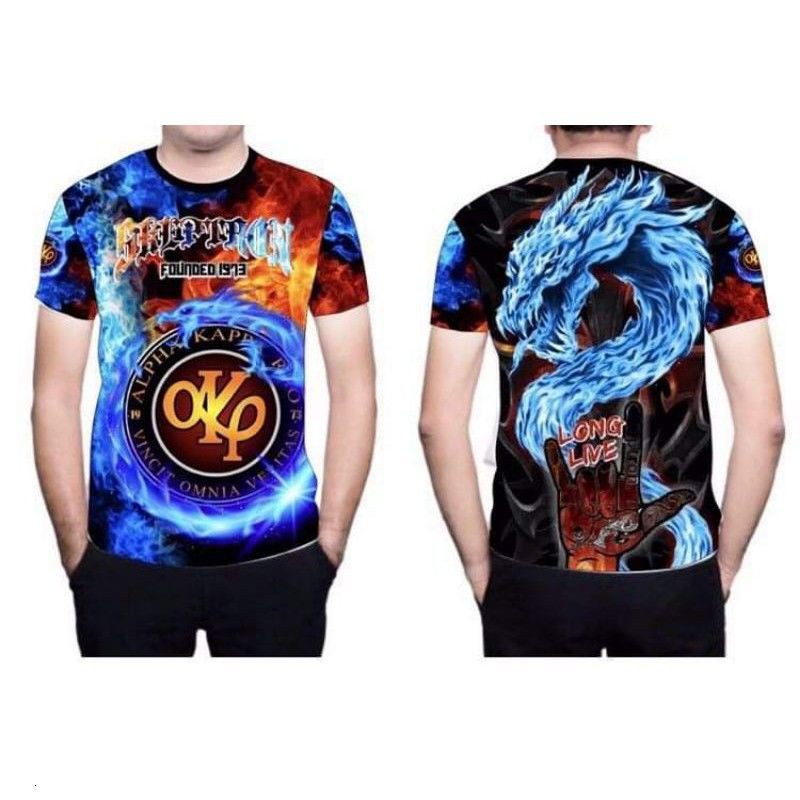 AKP Alpha Kappa Rho Skeptron Ice Dragon Fraternity Shirt(Full ...