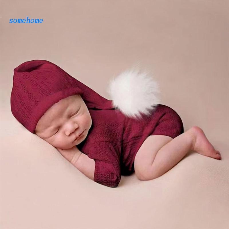 SOME Newborn Photo Props Knitting Costume Hat Baby Triangle Romper ...