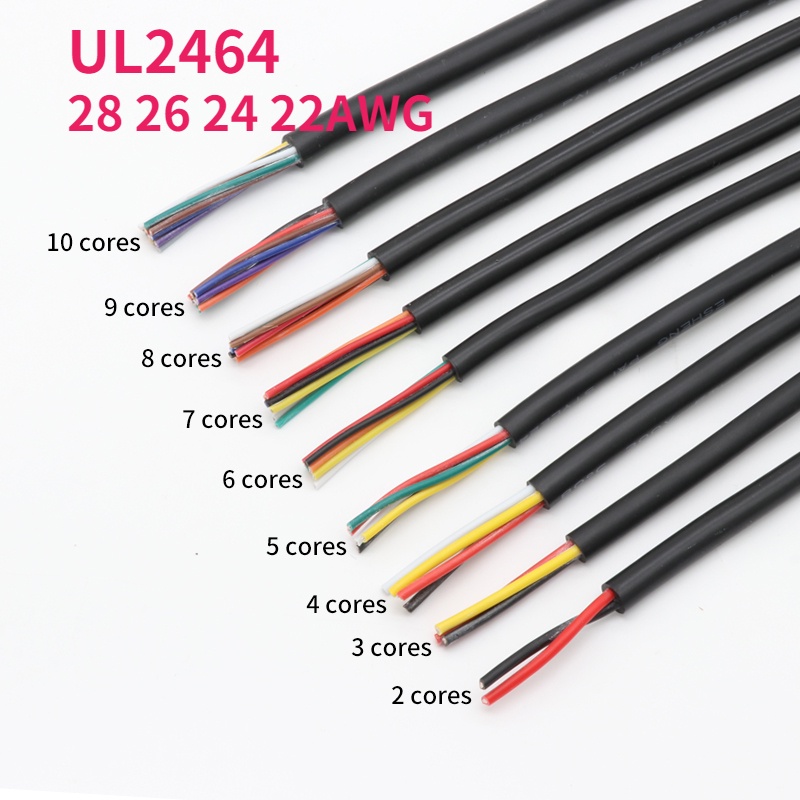 1 Meter UL2464 Sheathed Wire Cable 28 26 24 22AWG Copper Signal Cable 2 3 4 5 6 7 8 9 10 Cores ...