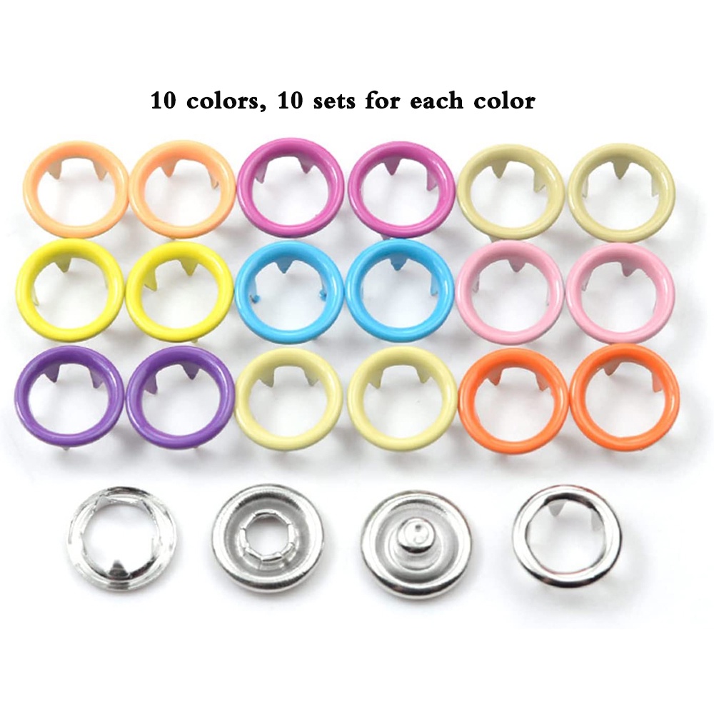 100pcs Color Buckle Fastener Kit Suitable For DIY Sewing Clothing ...
