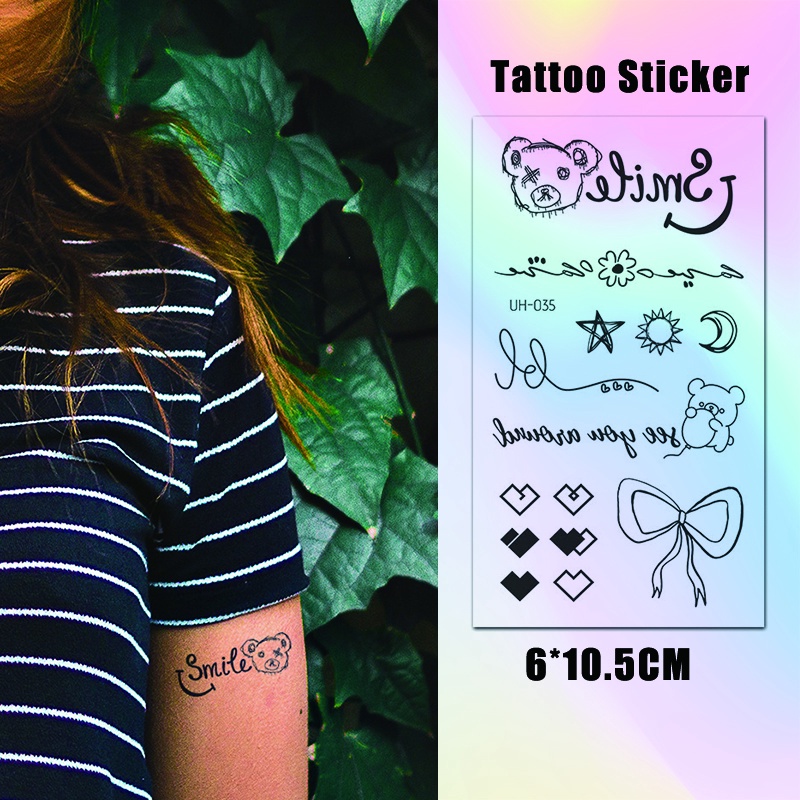 【SUN】Tattoo Sticker Waterproof Long Lasting Fake Tattoo Minimalist ...