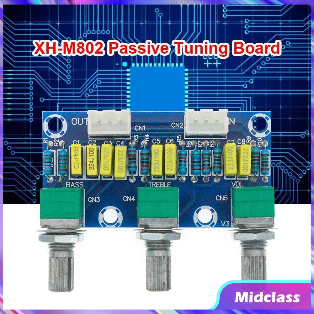 XH-M802 Passive Preamplifier Tone Board HiFi Treble Bass Volume Control ...