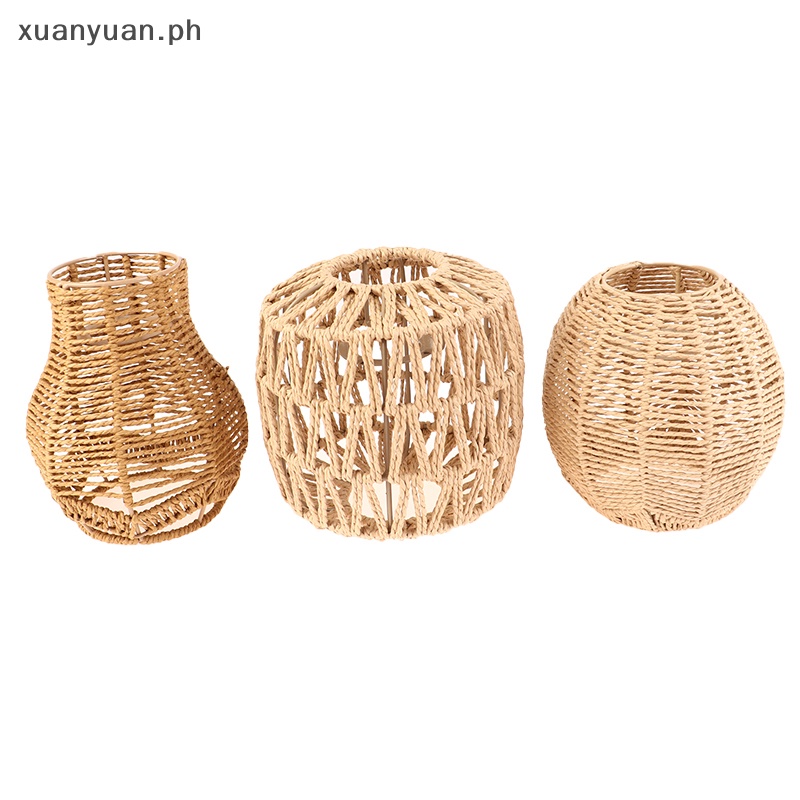 XUAN Hand Weave Lampshade Rattan Hanging Lamp Shade Cafe Hotel Light ...