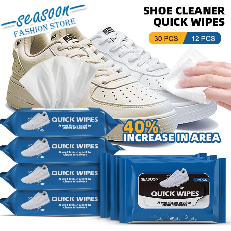 12/30Pcs Portable Shoes Cleaning Wipes No-wash Big Cleaning Wipes for ...
