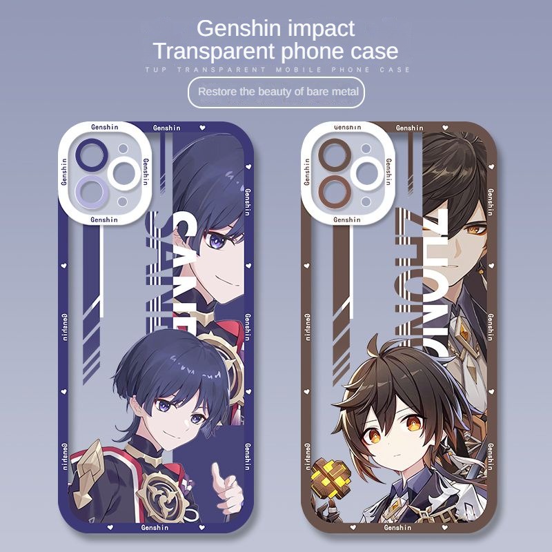 Genshin impact Transparency phone case Scaramouche Nahida Zhongli HHVO ...