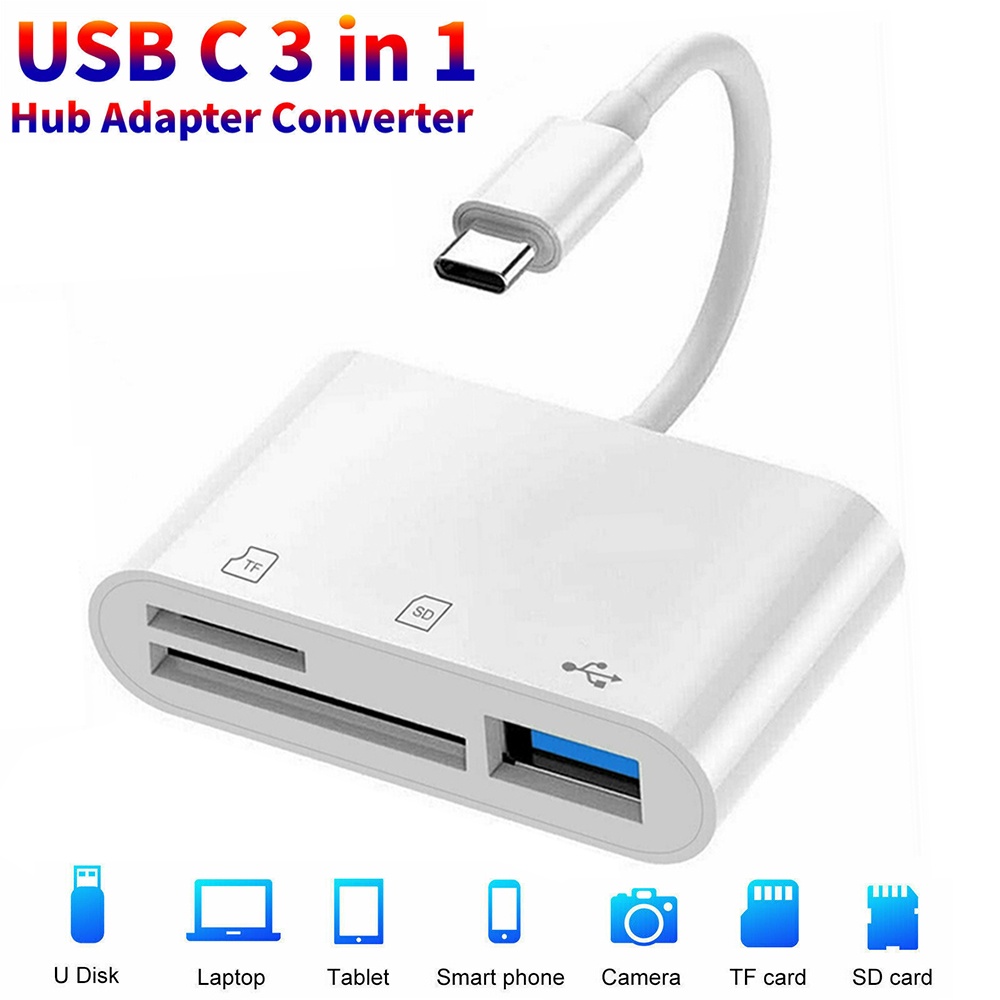 Micro USB/Type-C Card Reader , 3 in 1 USB OTG Adapter 5Gbps SD TF Card ...