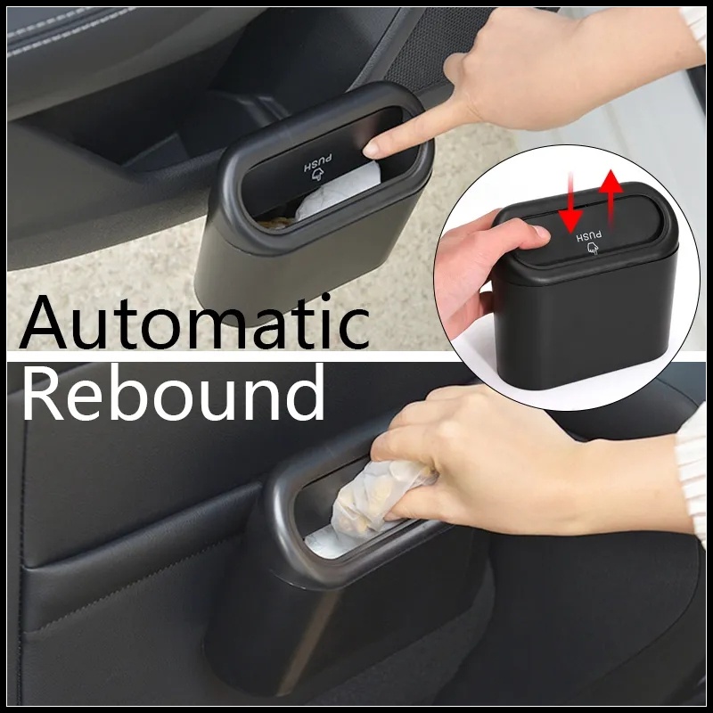 Trash Bin Portable Cars Trash Cans Hanging Mini Wastebasket Garbage ...