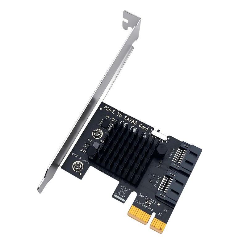 2 Port SATA Card PCI Express PCIE to SATA 3.0 Expansion Adapter Port ...