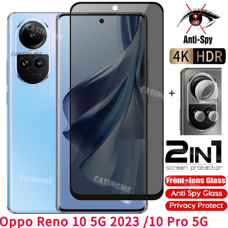 Oppo Reno10 5G 10Pro 2023 Private Tempered Glass Anti-Spy Full Cover ...