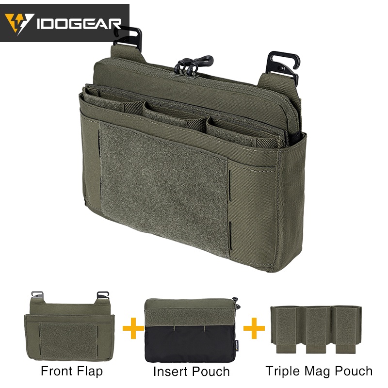 IDOGEAR Tactical Kangaroo Pocket Set Front Flap Pouch with Insert Mag ...