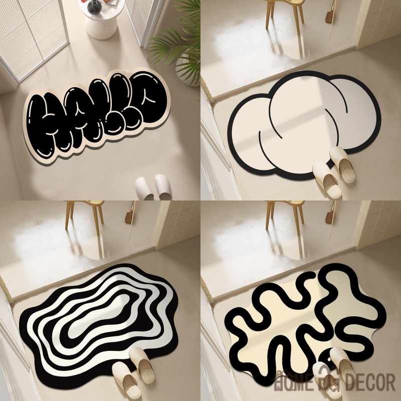 Ins Air Soft Diatom Mud Cushioned Bathroom Absorbent Floor Mat Toilet ...