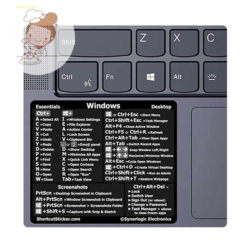 ahlsen0 Windows PC Reference Keyboard Computer Shortcut Sticker ...