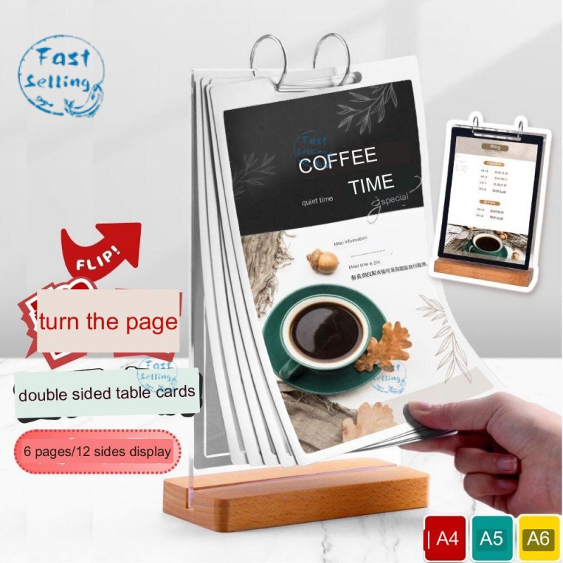 Page turning table card display board acrylic table card loose-leaf ...