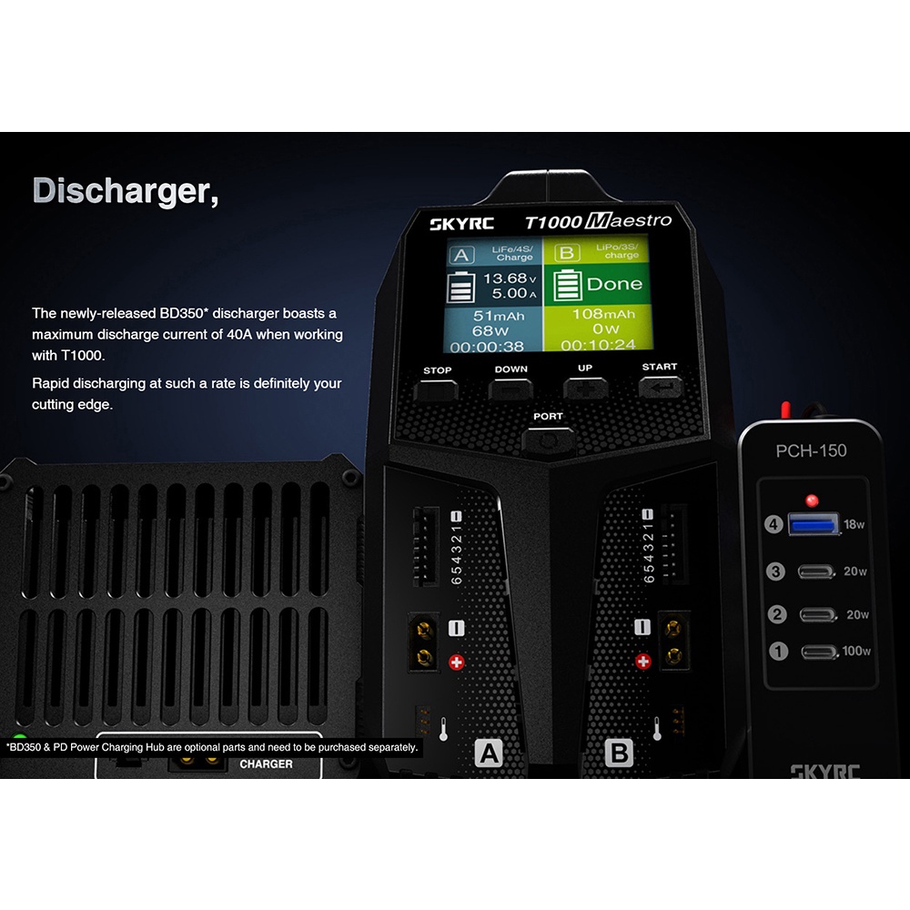 SKYRC T1000 RC Battery Charger for 1-6S Lipo Battery Balance Charger ...