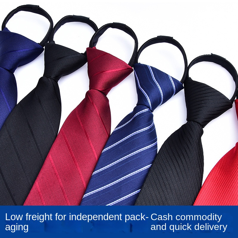 8CM Men's Zipper Tie Business Formal Wear Groom Wedding Team Conference ...