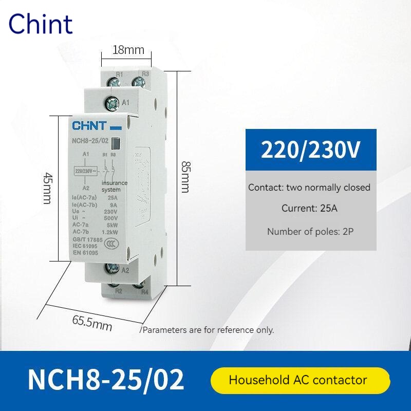 CHINT NCH8-25/02 Guide Type Two Often Close 25A Security 2P Household ...