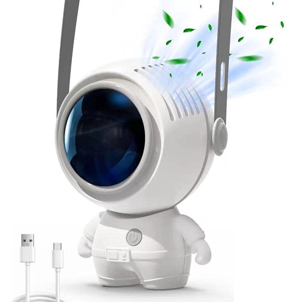Handheld Neck Fan Portable Astronaut Leafless Rechargeable Portable Fan ...