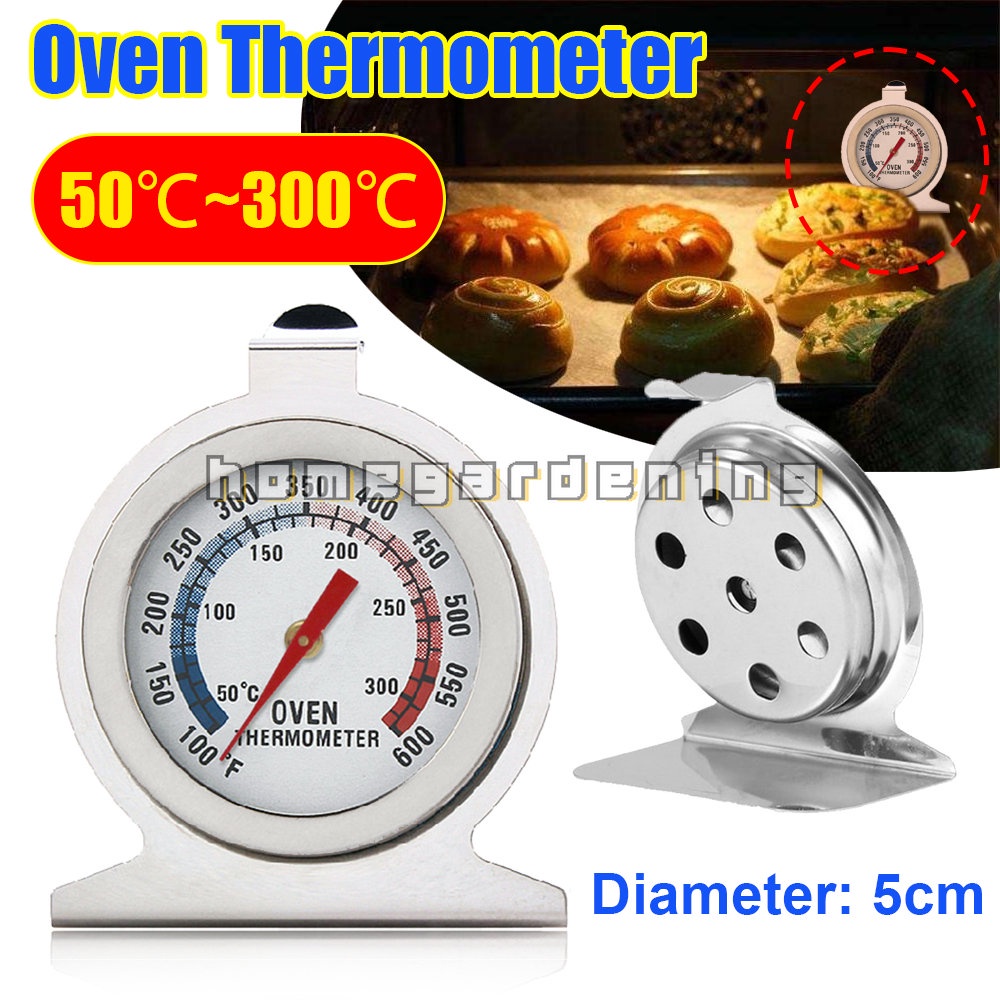 Stainless Steel Oven Thermometer 300°C Mini Dial Stand Up Household ...