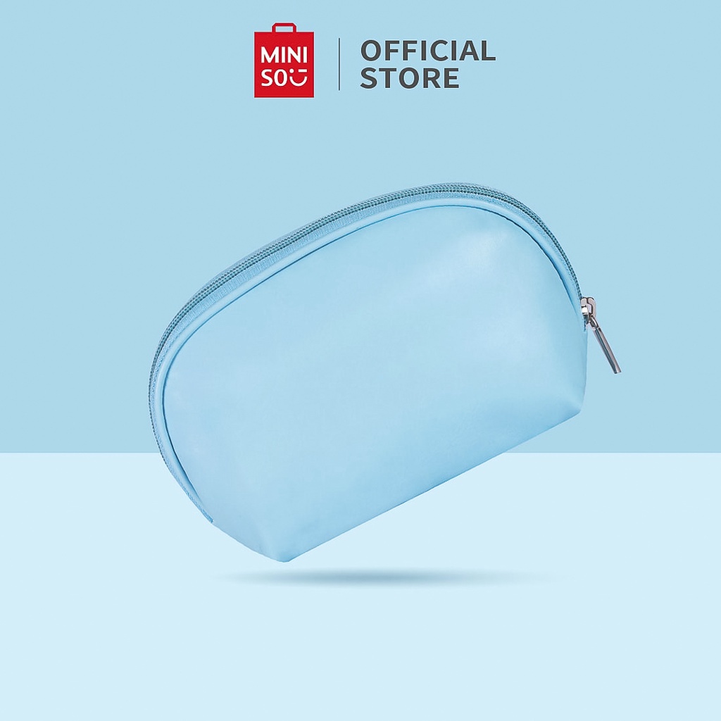 MINISO Simple Round-Top Cosmetic Bag Blue | Shopee Philippines
