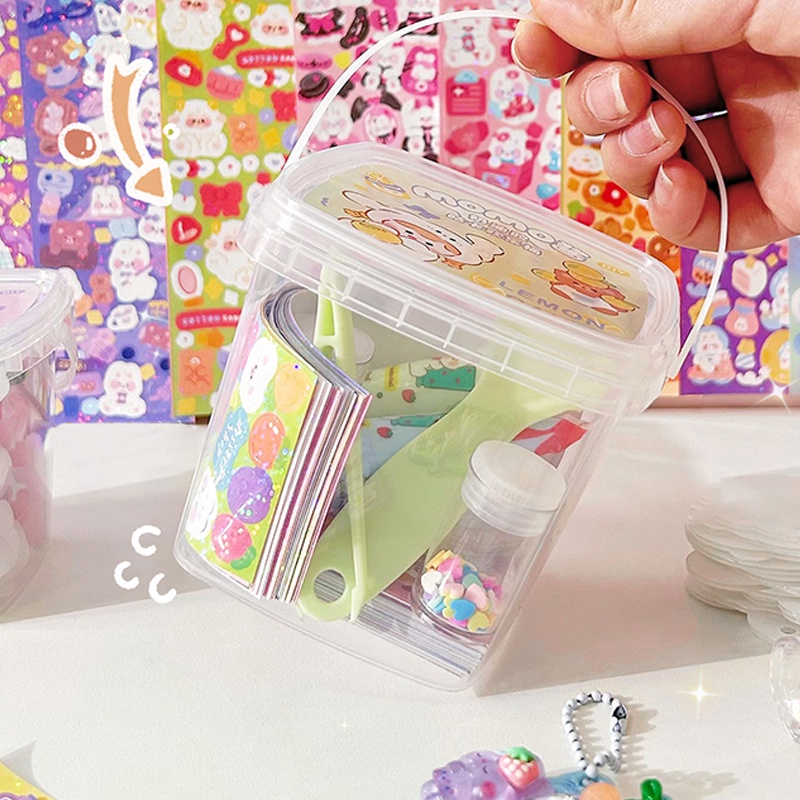 66 Pcs Canned Cartoon Cream Glue Material Stickers Decorative DIY Guka ...