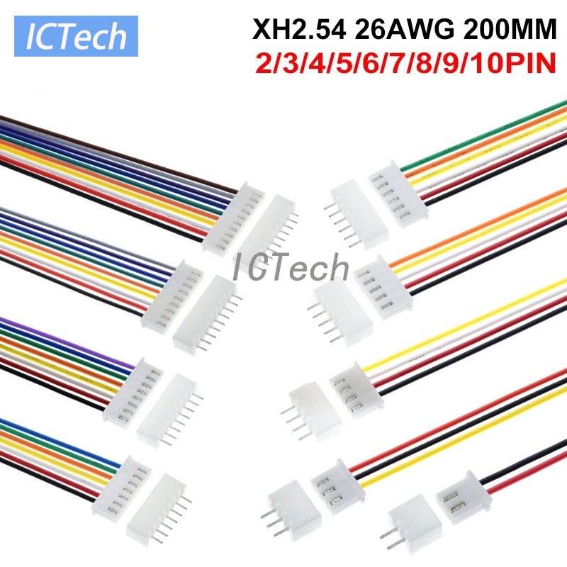 10Set JST XH2.54 XH 2.54mm Wire Cable Connector 2/3/4/5/6/7/8/9/10 Pin Pitch Male Female Plug ...