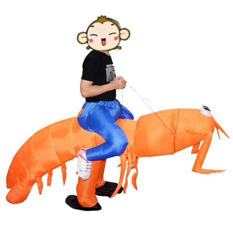 Shrimp Lobster Inflatable Costume Cosplay Anime Fancy Riding Suit Funny ...